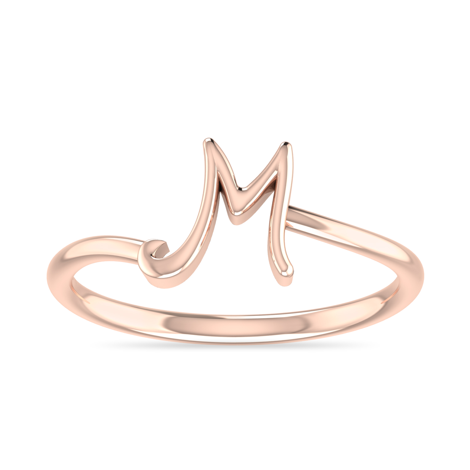 The LoveGold Alphabet M Gold Ring by PC Jeweller