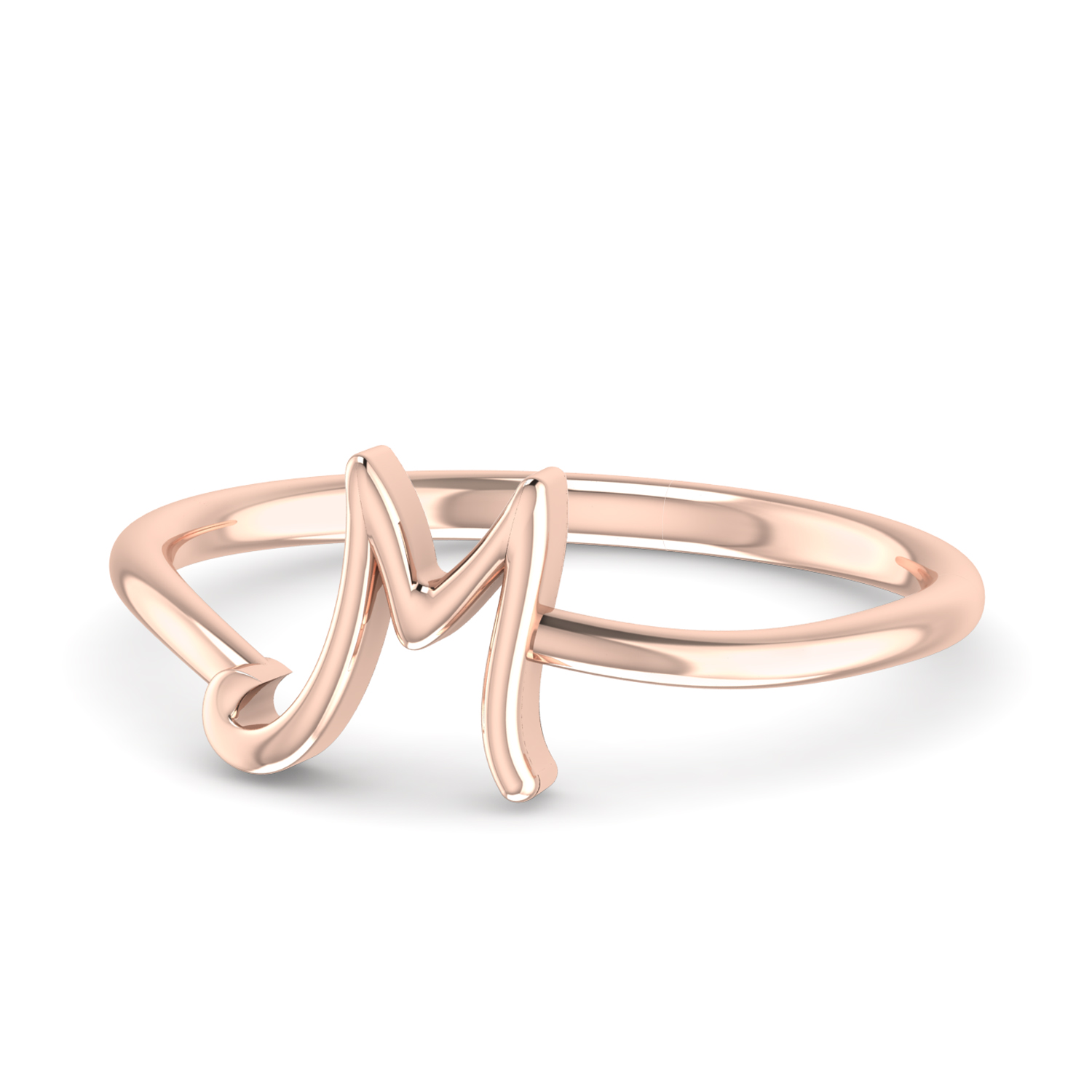 The LoveGold Alphabet M Gold Ring by PC Jeweller