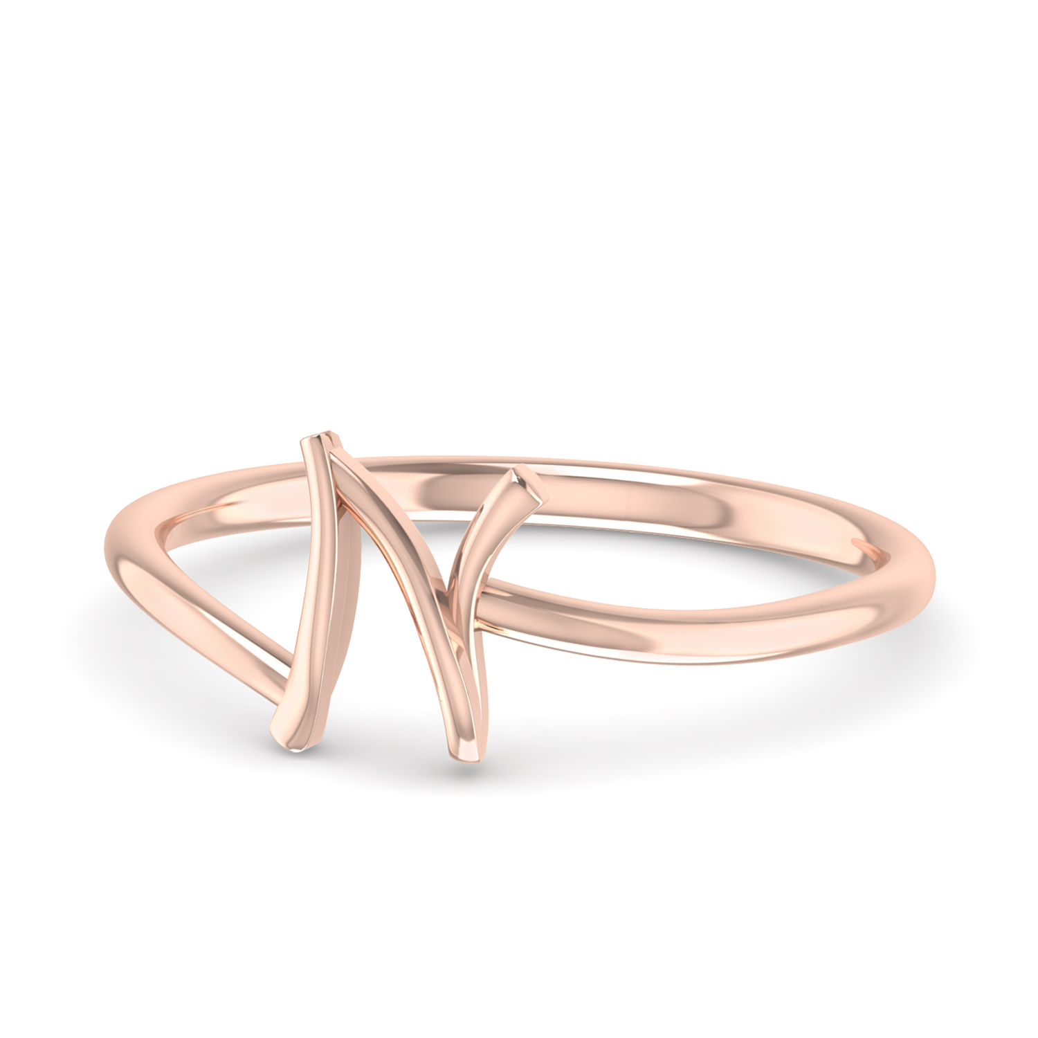 The LoveGold Alphabet N Gold Ring by PC Jeweller