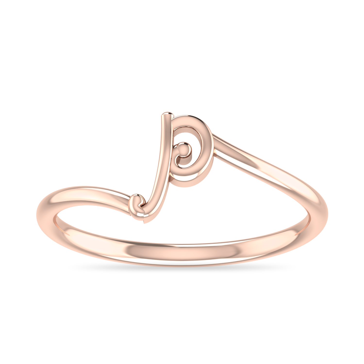 The LoveGold Alphabet P Gold Ring by PC Jeweller