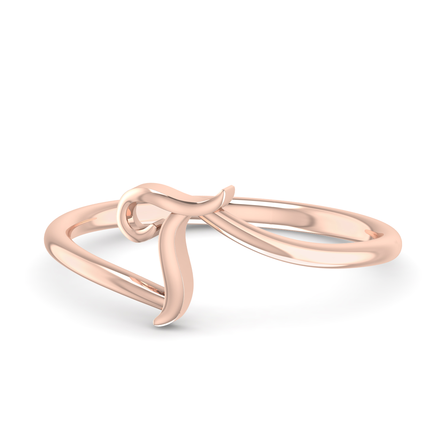The LoveGold Alphabet T Gold Ring by PC Jeweller