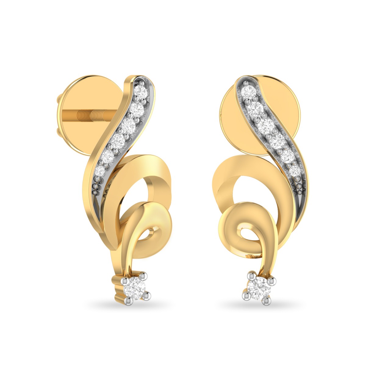 The Devlin Gold Earrings | PC Jeweller