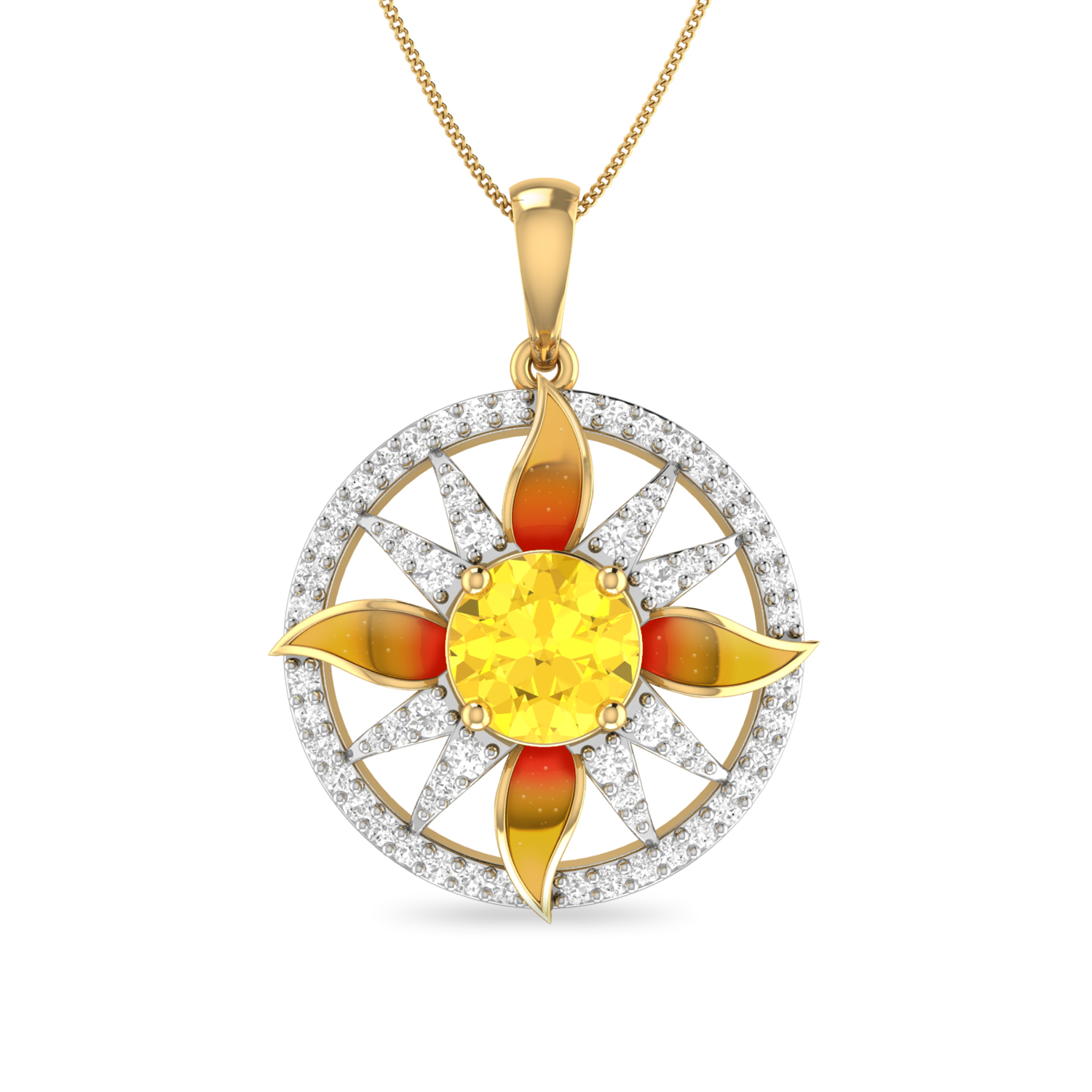 The Deewakar Gold Pendant | PC Jeweller