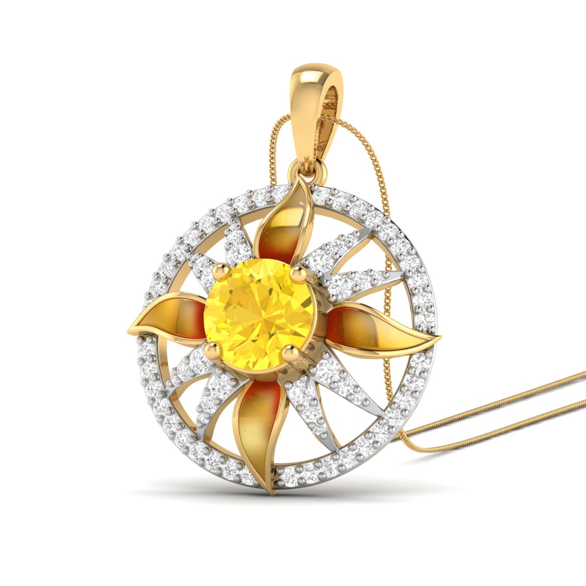 The Deewakar Gold Pendant | PC Jeweller