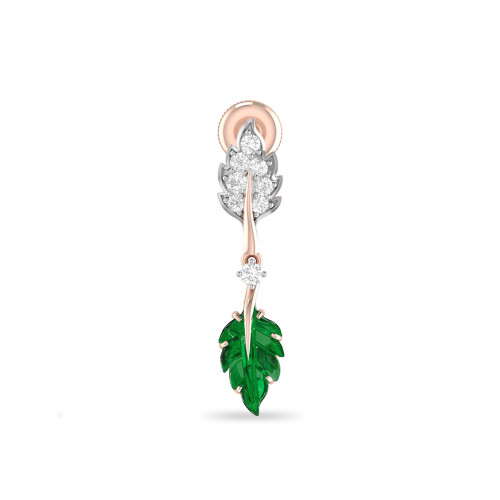 The Traditional Two Leaf Diamond Earrings by PC Jeweller