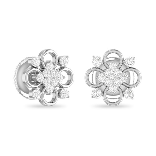 The Imogen Silver Diamond Earrings by PC Jeweller