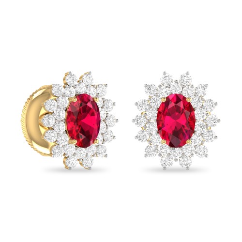 The Deann Diamond & Gemstone Earrings by PC Jeweller
