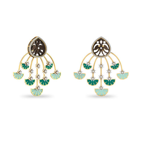 The Freya Diamond Silver Earrings by PC Jeweller