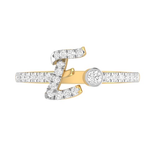The E Alphabet Diamond Ring | PC Jeweller