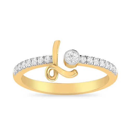 The L Alphabet Diamond Ring | PC Jeweller