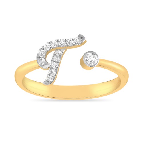 The T Alphabet Diamond Ring | PC Jeweller