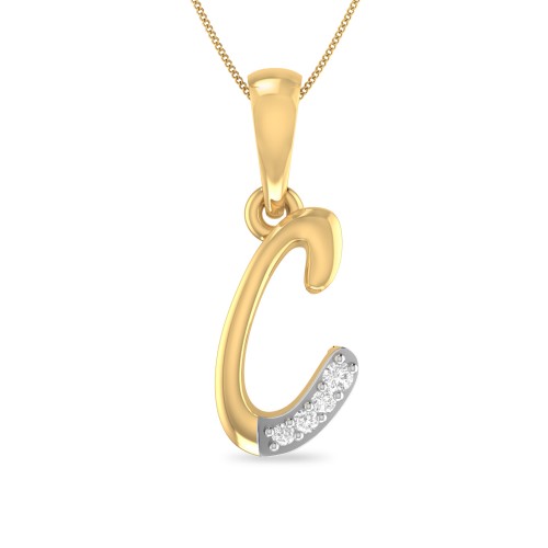 The C Alphabet Diamond Pendant | PC Jeweller