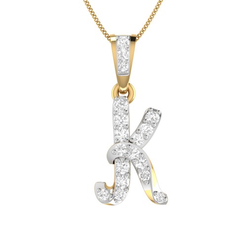 The Alphabet K Diamond Pendant | PC Jeweller