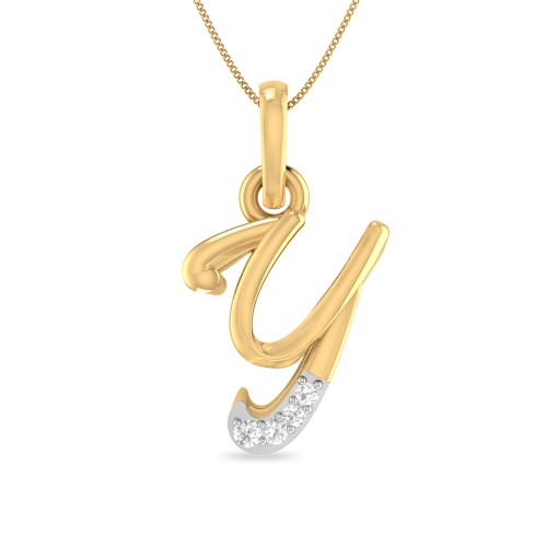 The Y Alphabet Diamond Pendant | PC Jeweller
