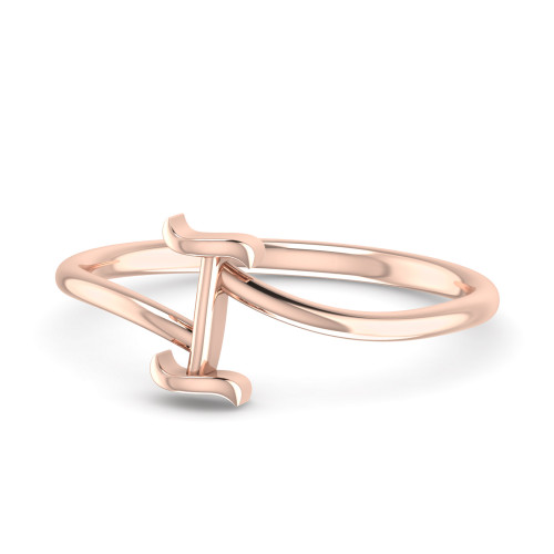 The LoveGold Alphabet I Gold Ring by PC Jeweller