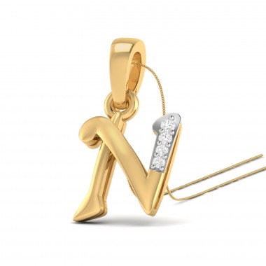 The N Alphabet Diamond Pendant | PC Jeweller